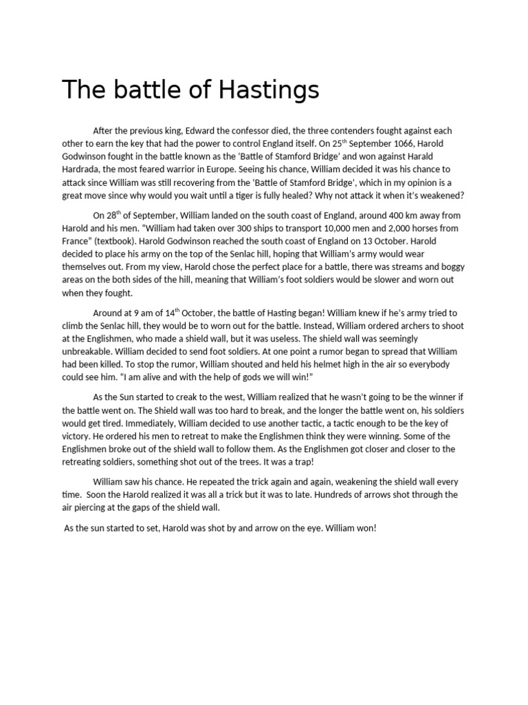 The Battle of Hastings | PDF | Military Operations | Military