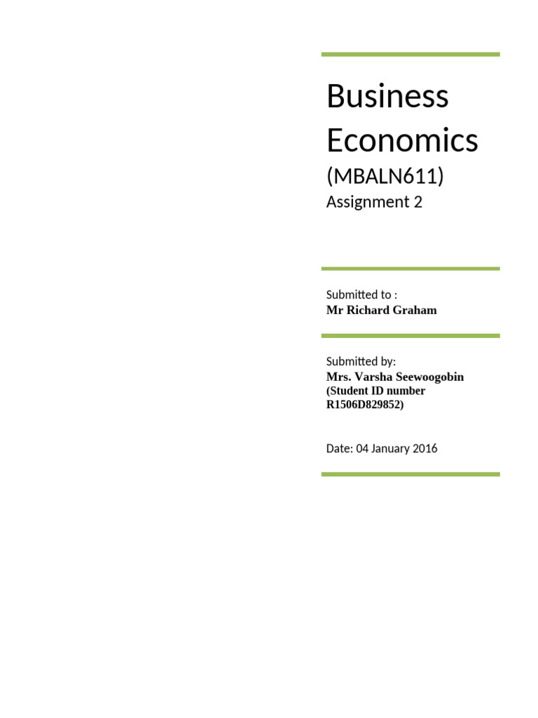 Assignment 2-Business Economics | PDF | Fiscal Policy | Government ...