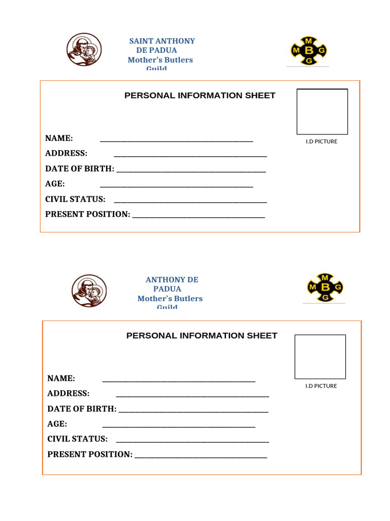 Personal Info - Sheet | PDF