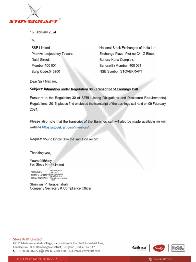 Q3FY24 Concall | PDF | Fiscal Year | Gross Margin