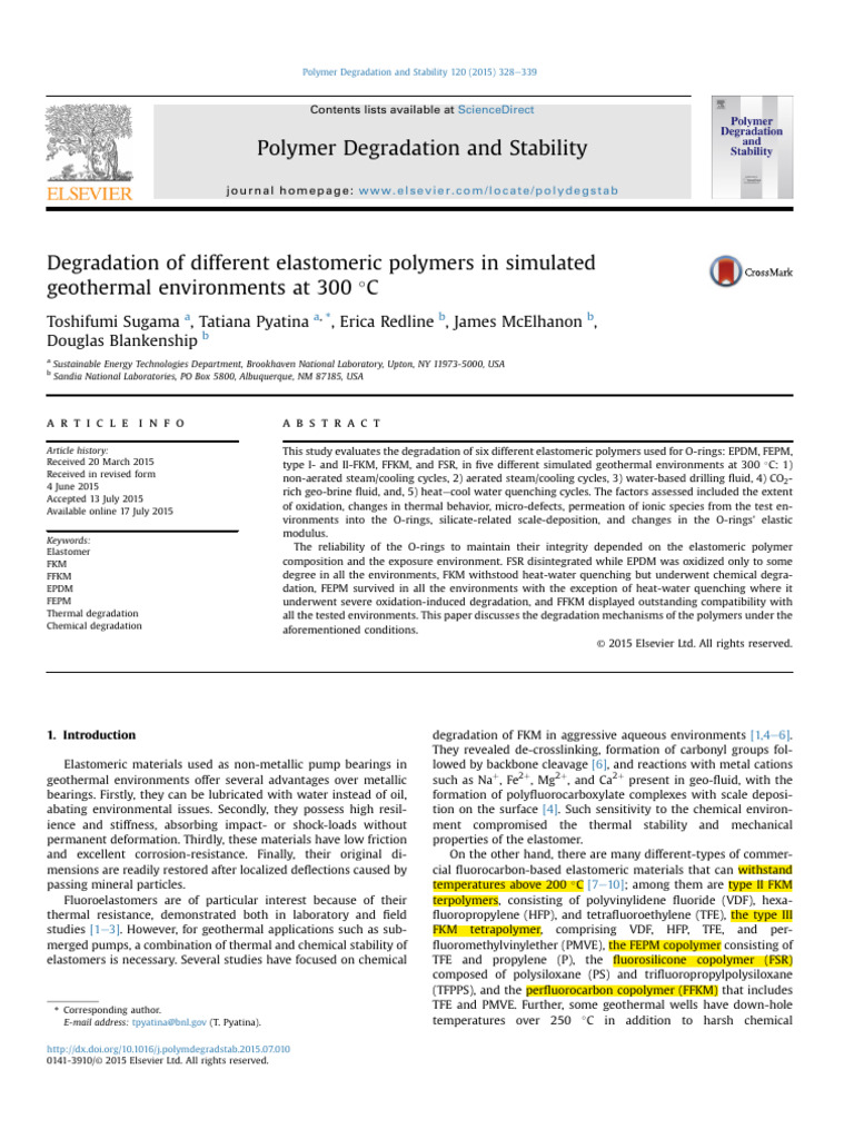 Paper14 - Degradation of Different Elastomeric Polymers in Simulated Geothermal Environments at ...
