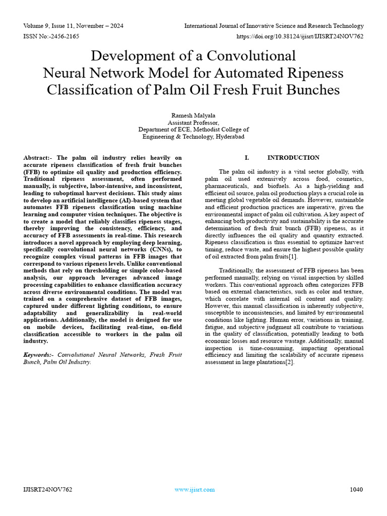 Development of A Convolutional Neural Network Model For Automated Ripeness Classification of ...