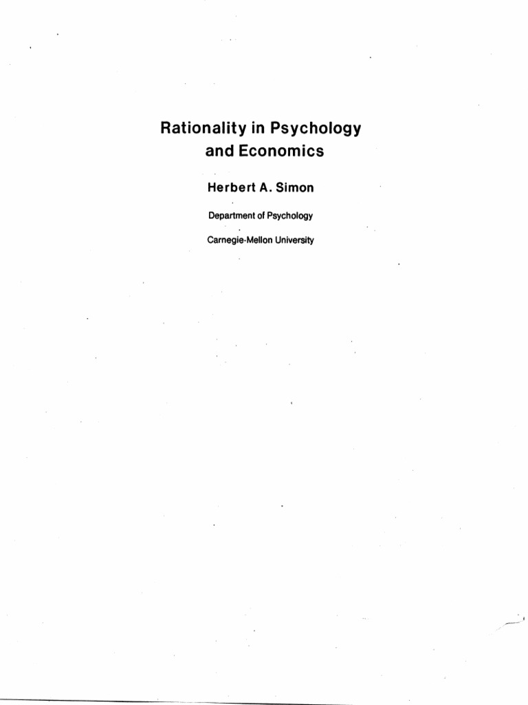 Article 4 of 4 Ecs 4862 Lesson 3 Simon HA 2005 Rationality in ...