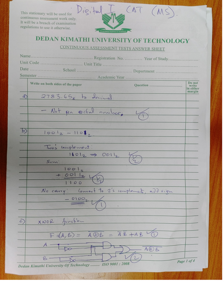 Eee 3104 Model Solutions Cat I | PDF