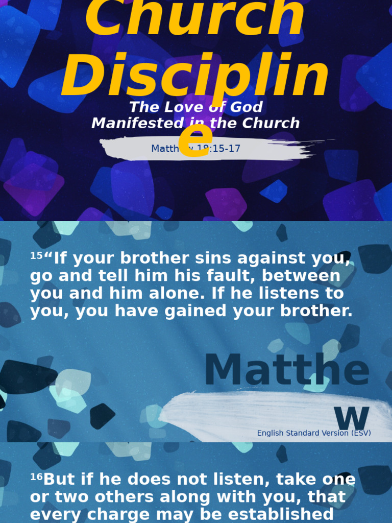 Understanding Church Discipline | PDF | English Standard Version ...