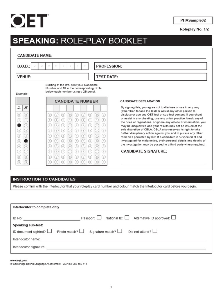 Official Sample Test of Pharmacy Speaking | PDF | Insomnia | Antidepressant