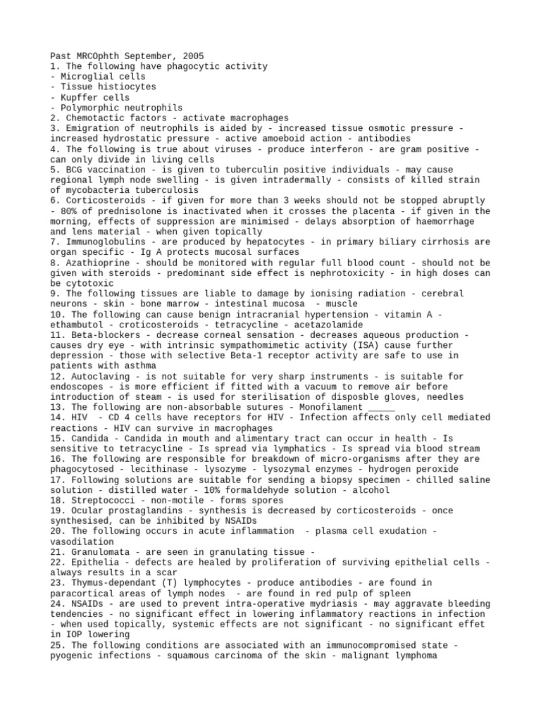 Oph Pearls | PDF | Inflammation | Lymphatic System