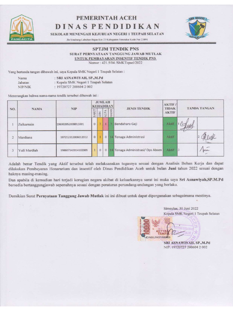 SPTJM TDK Pns Dan Non Pns | PDF