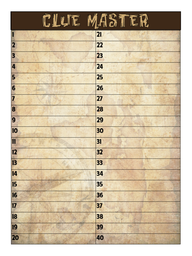 Clue Master | PDF