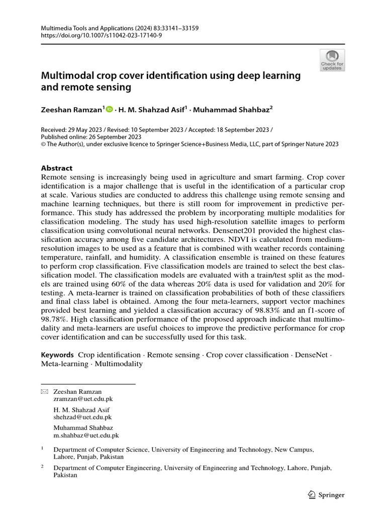 Multimodal Crop Cover Identification Using Deep Learning and Remote ...