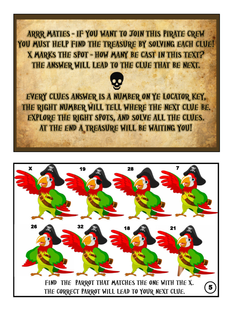 Pirate Treasure Hunt Clues | PDF