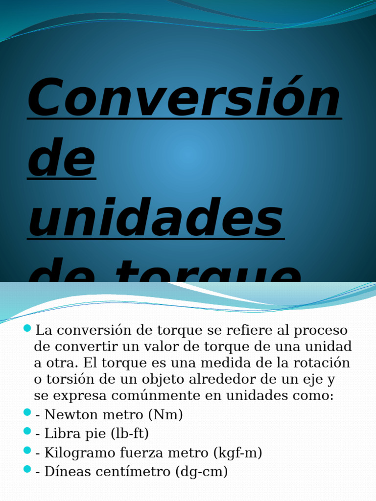 Convercion de Unidades de Torque | PDF