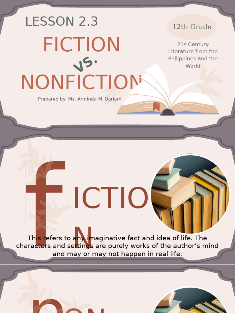 LESSON 2.3 - Fiction and Non Fiction | PDF | Manga | Non Fiction