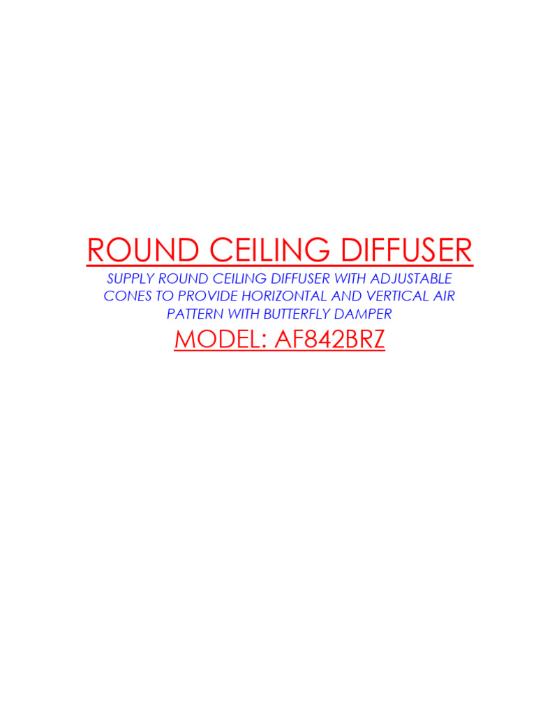 08-800-Af842brz - Round Diffuser | PDF