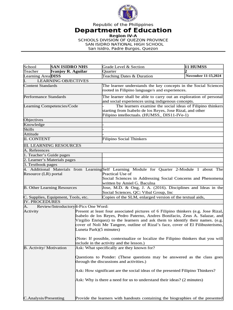 Q2-W2-Diss G11 - Humss | PDF