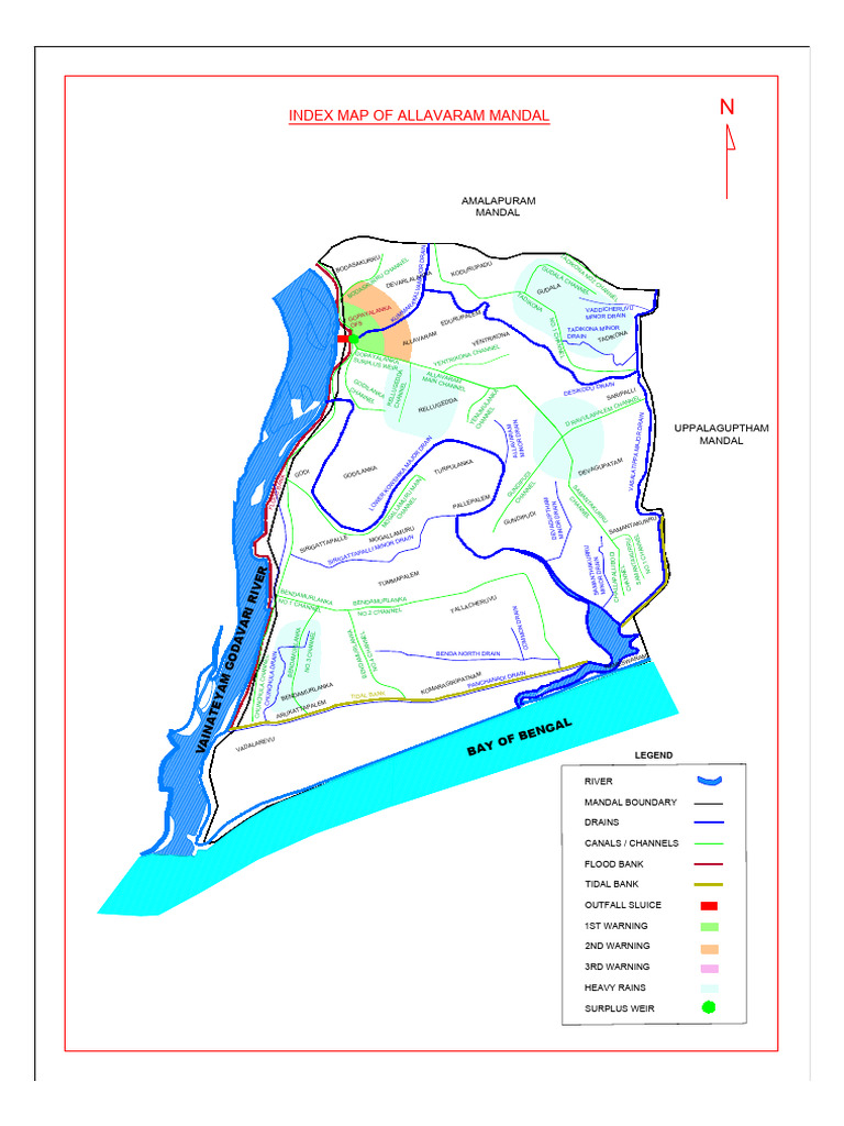 ALLAVARAM MANDAL MAP-Model | PDF | Hydraulic Engineering