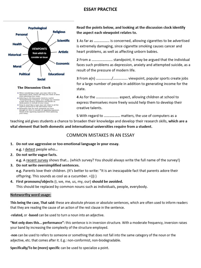 Essay Practice 2 | PDF