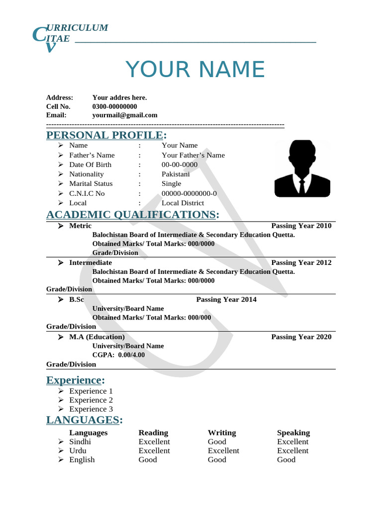 Your Name: Personal Profile | PDF