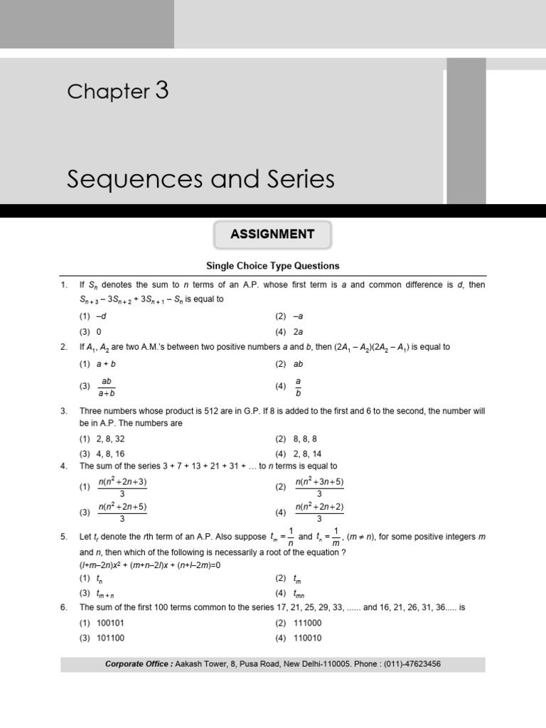 JEE Main 2024: Sequences and Series Questions | PDF | Mathematics | Abstract Algebra