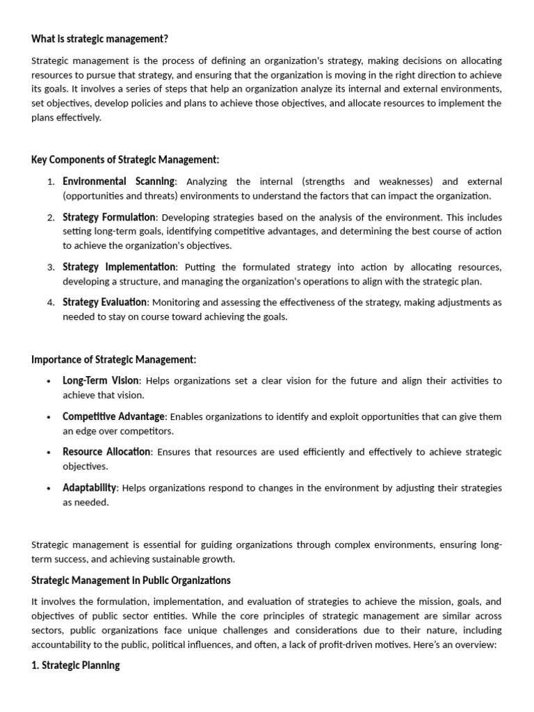 Topic 1 Intro Strategic Management | PDF | Strategic Management ...