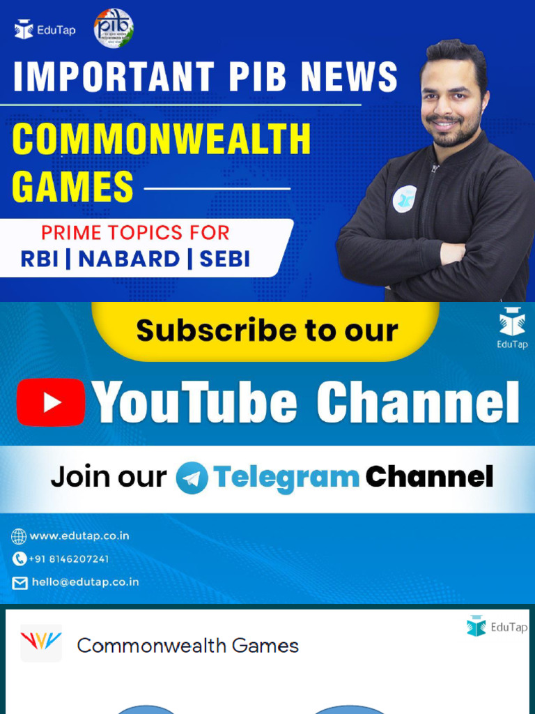 13-08-2022 - Important PIB News Commonwealth Games | PDF | Sports