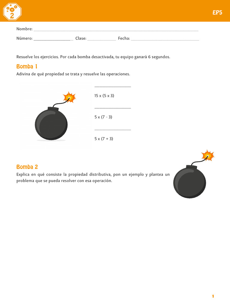 Ejercicios de Matemáticas para Desactivar Bombas | PDF