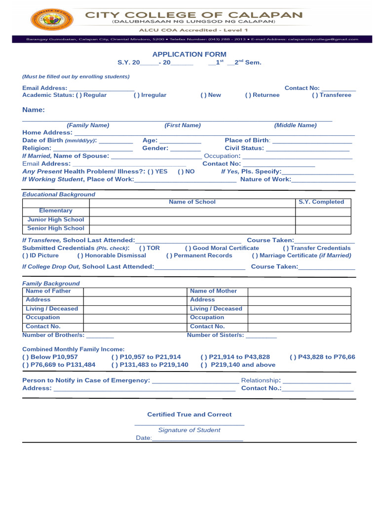 Aplication Form For Admission | PDF | Social Institutions