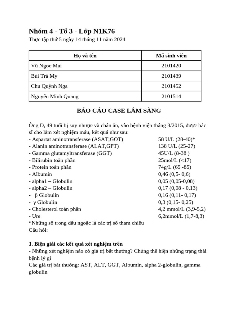 Báo Cáo HSLS Nhóm 4 Phòng 2 | PDF