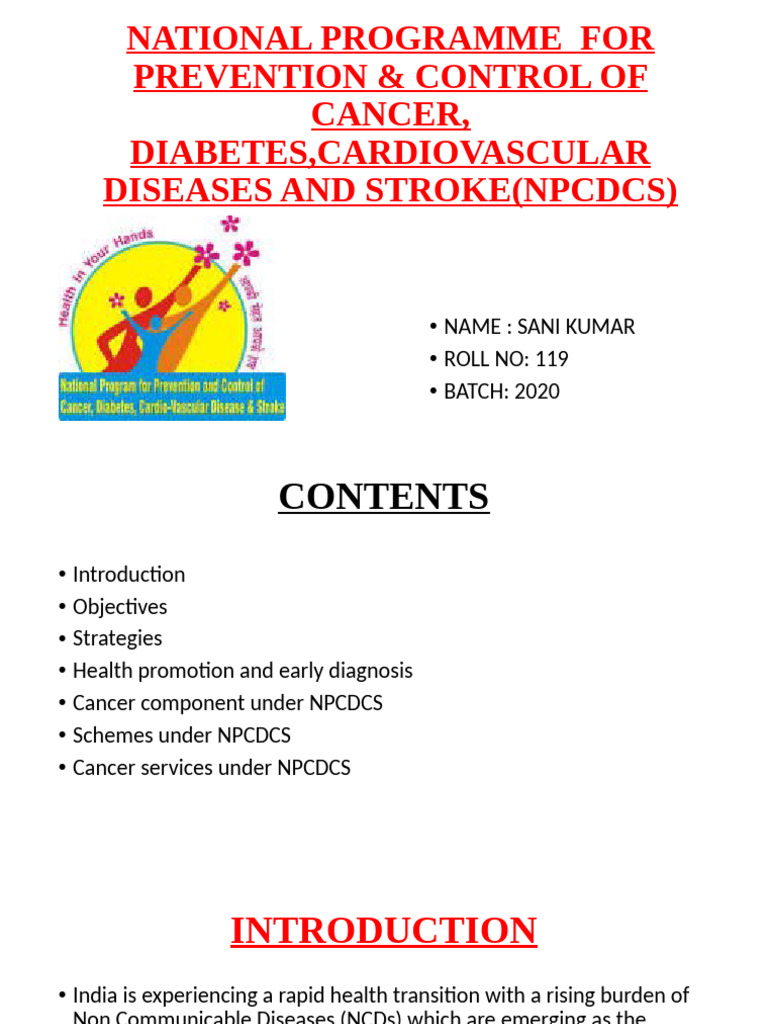 NPCDCS | PDF | Non Communicable Disease | Preventive Healthcare