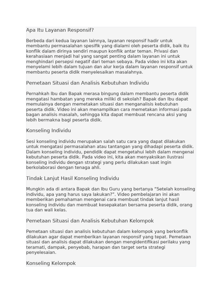 Apa Itu Layanan Responsif | PDF