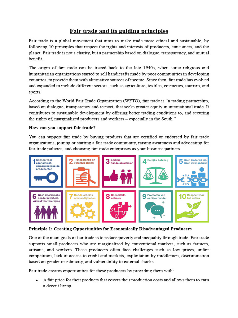 10 Fair Trade Principles | PDF | Fair Trade | Climate Change