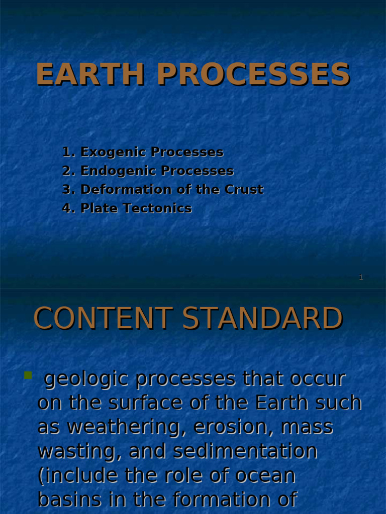 Geologic Processes That Occur On The Surface of The Earth Such As ...