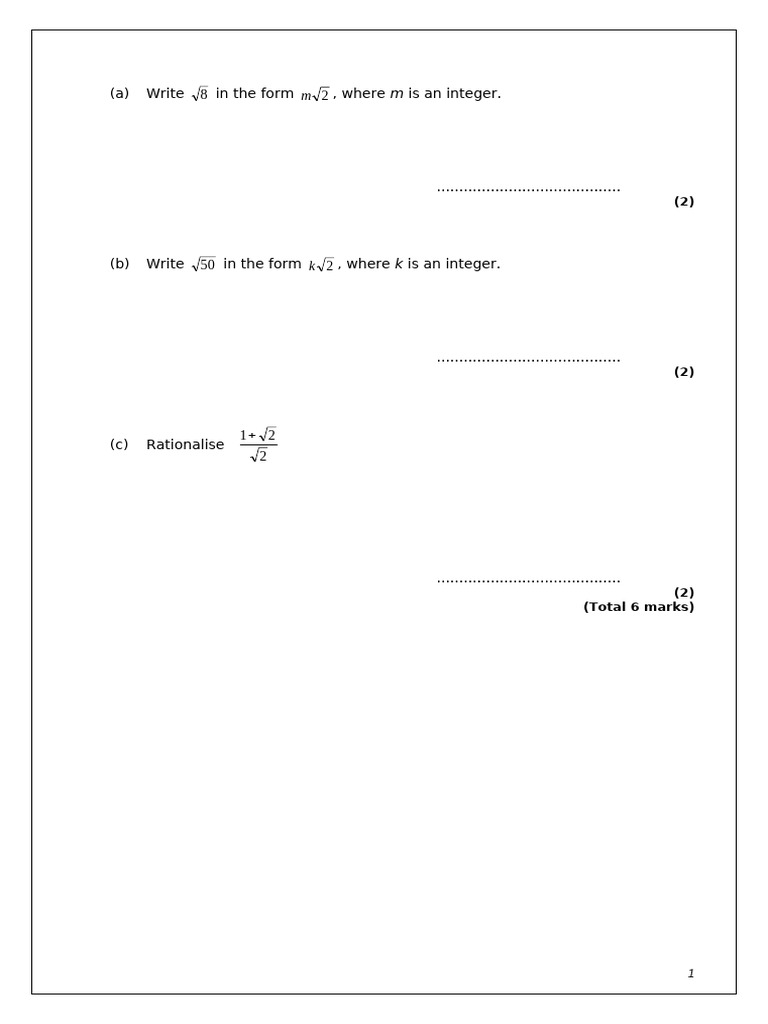 Revision Questions (Surds) | PDF