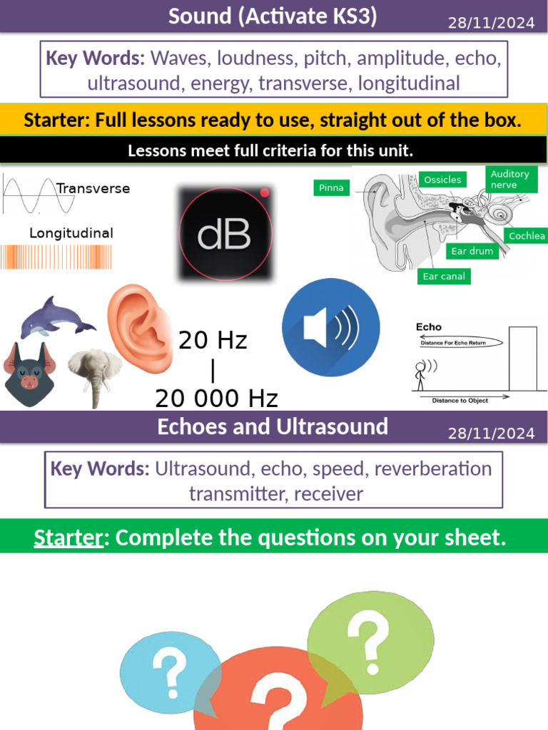 KS3 Sound Waves & Ultrasound Lessons | PDF | Sound | Ear