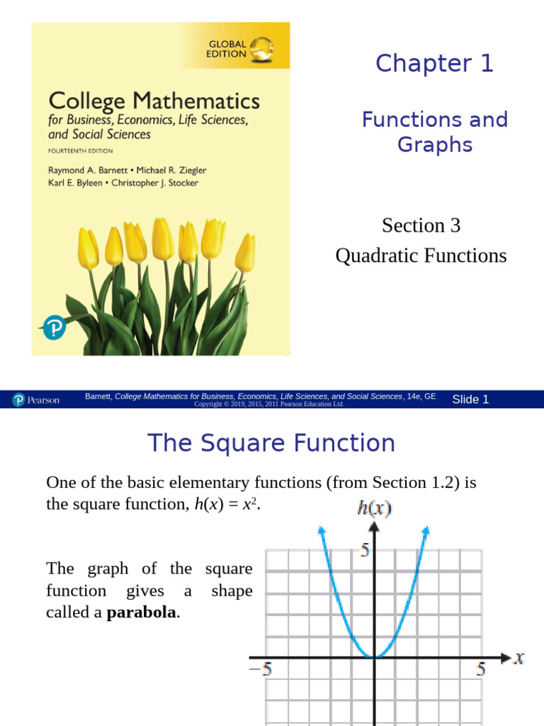 Section 1 3 Pdf Quadratic Equation Function Mathematics