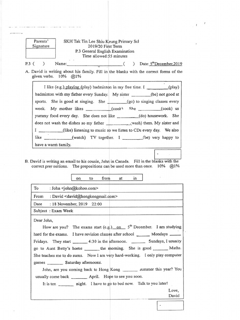 SKH Tak Tin Lee Shiu Keung P3 Eng | PDF