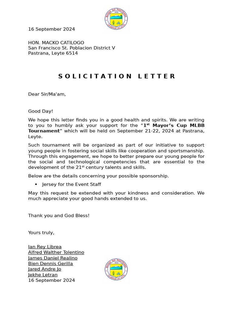 Solicitation Letter | PDF