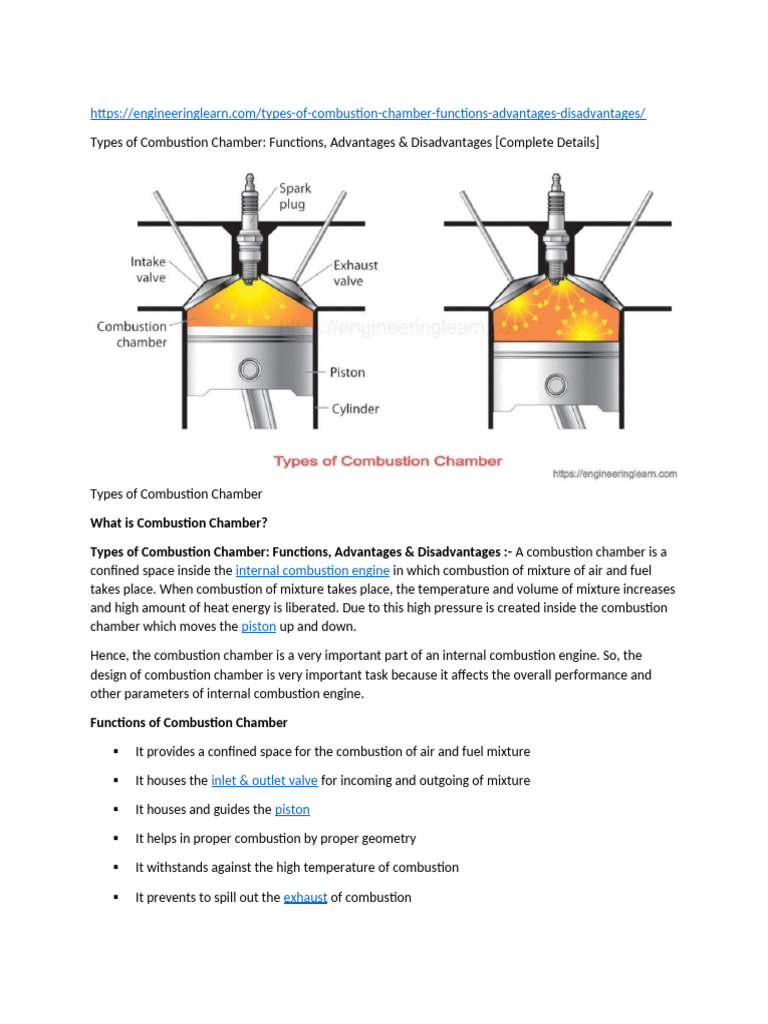 Combustion Chamber Types | PDF | Internal Combustion Engine | Engines