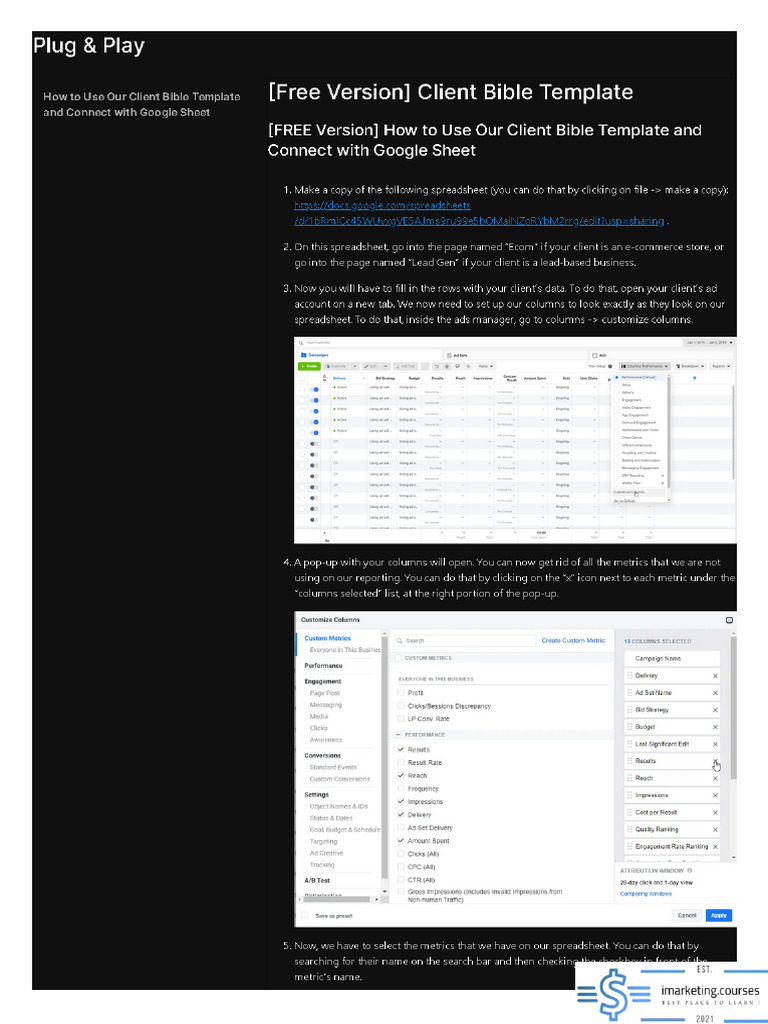 07 - (Free Version) Client Bible Template | PDF | Spreadsheet | Software