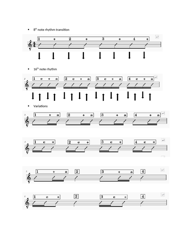 8th Note Rhythm Transition To 16th | PDF