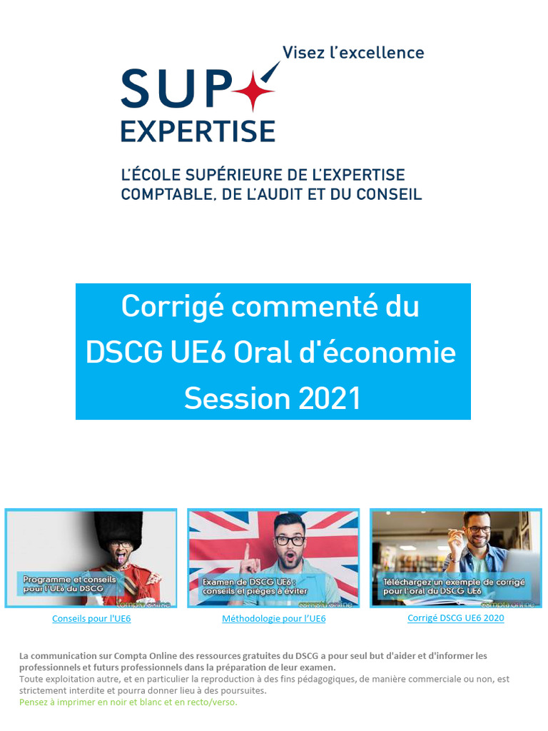 DSCG UE6 Oral Econ 2021 Commentary | PDF | Organizational Culture | Business