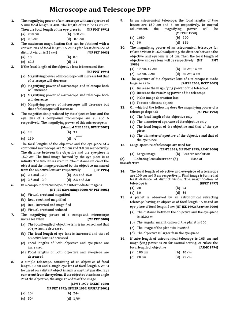 Microscope Telescope DPP - 240822 - 093901 | PDF | Glass Applications ...