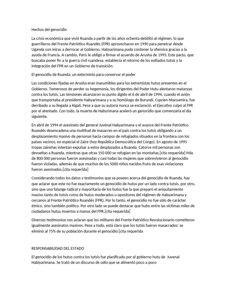 Informacion de Pais Ruanda | PDF | Ruanda | Genocidio de Ruanda