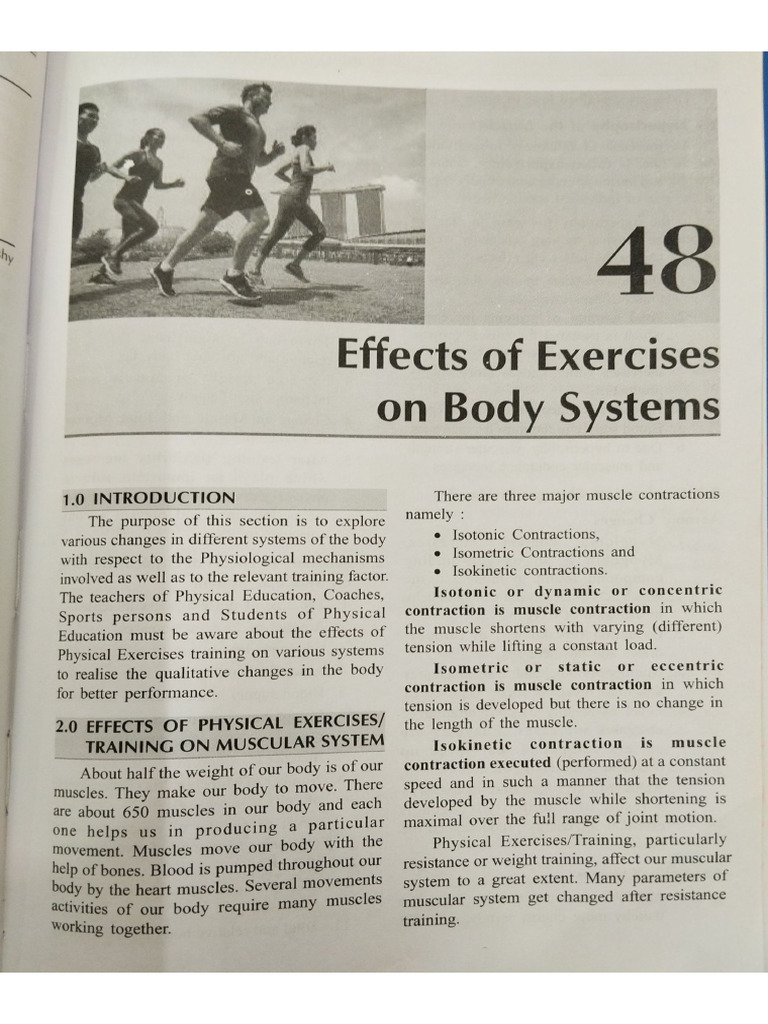 PE Notes Effect of Exercise On Body Systems | PDF