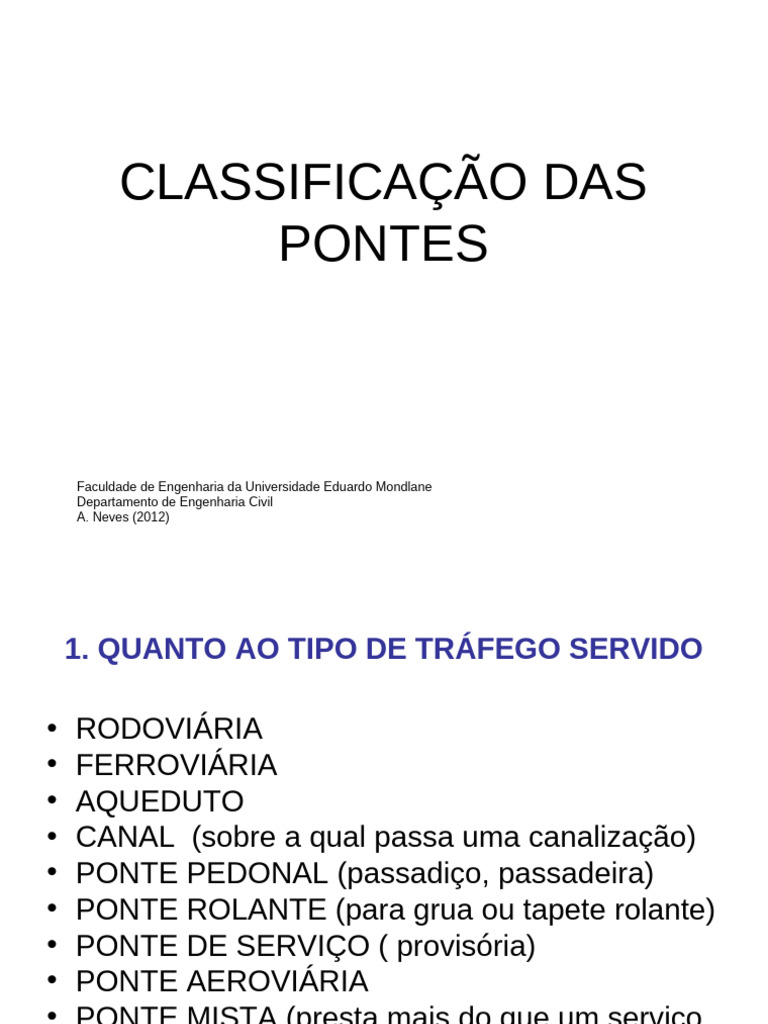 Classificação das Pontes por Tipos e Estruturas | PDF | Ponte | Viga