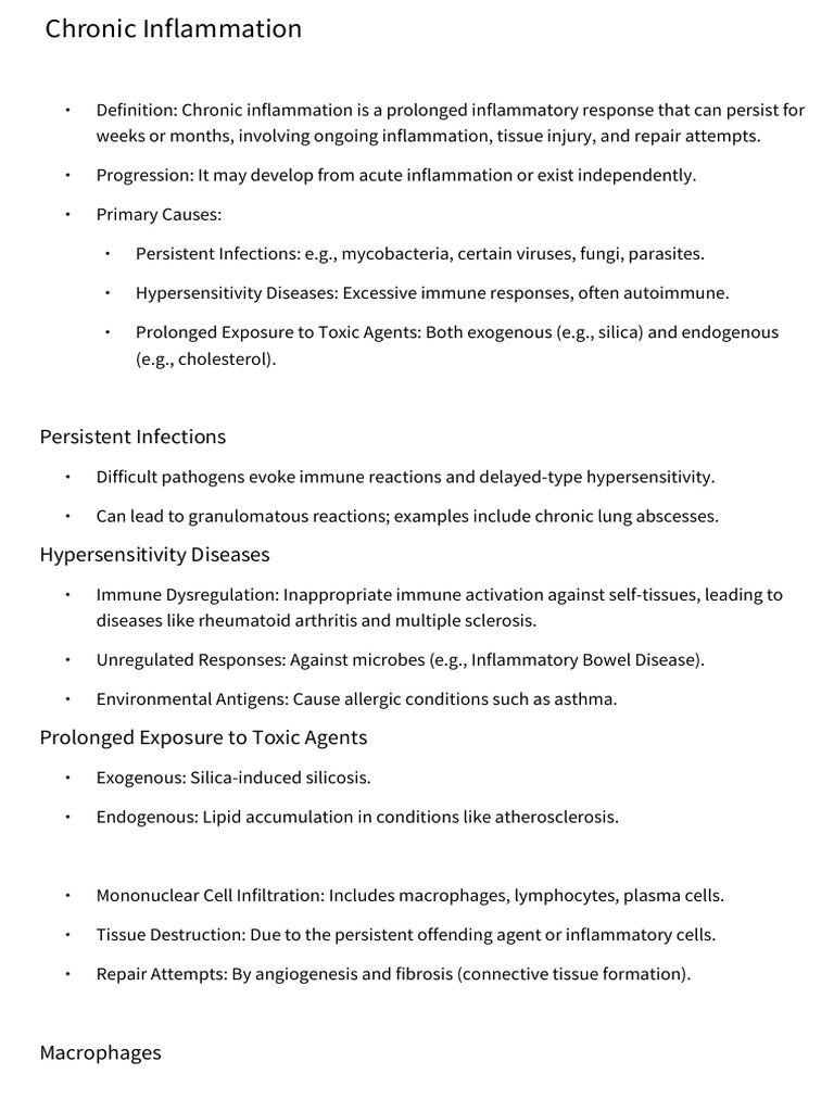 Chronic Inflammation and Chemical Mediators - Notes | PDF ...