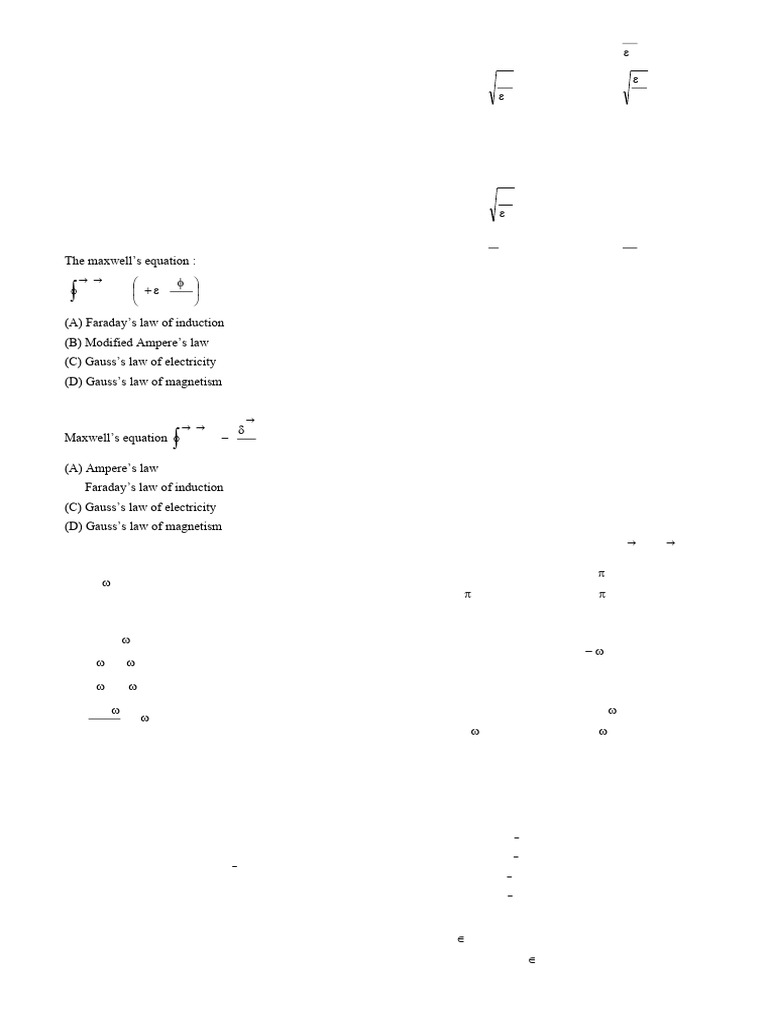 Electromagnetic Waves MCQs | PDF | Electric Field | Magnetic Field