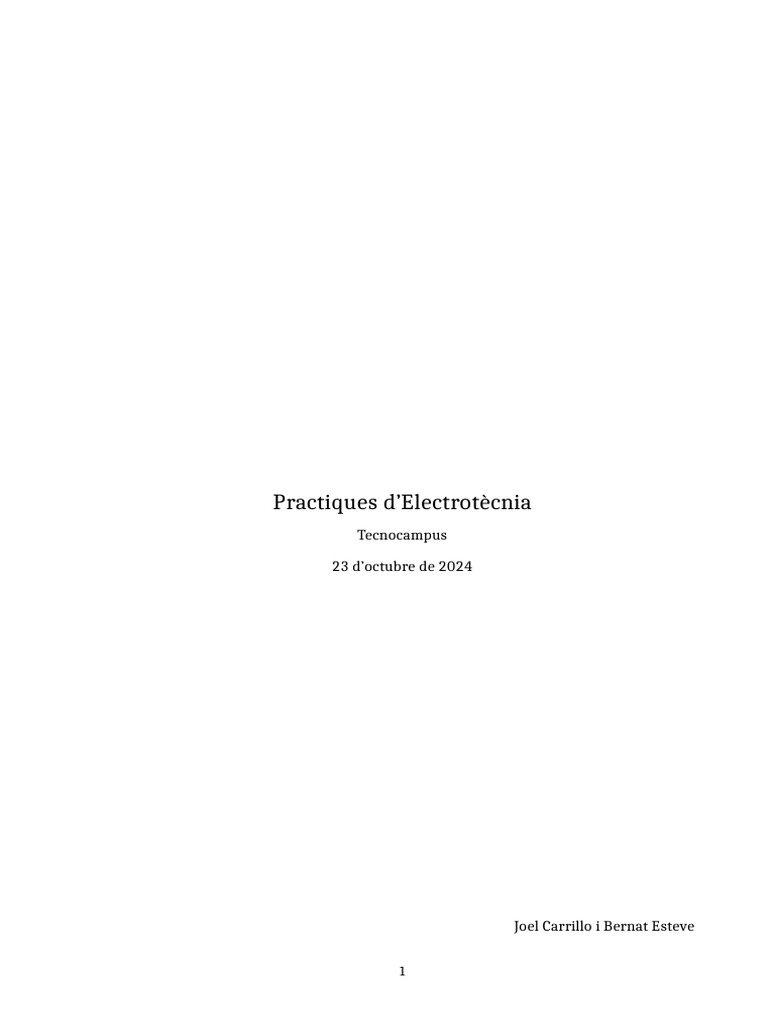 300-Practiques Electrotecnia | PDF