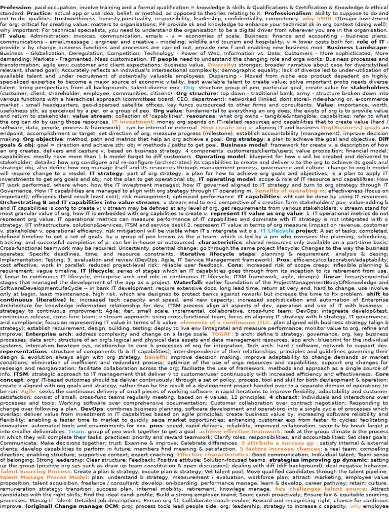 5990 Cheatsheet | PDF | Agile Software Development | Data Warehouse