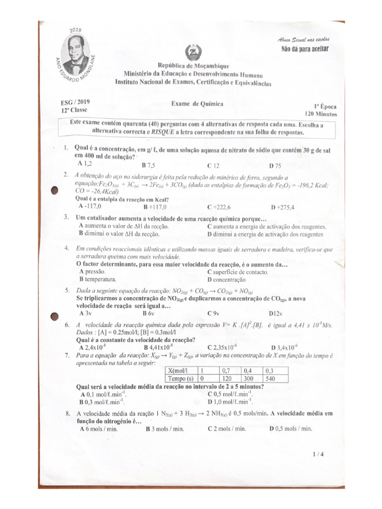 Exames de Quimica-2 | PDF